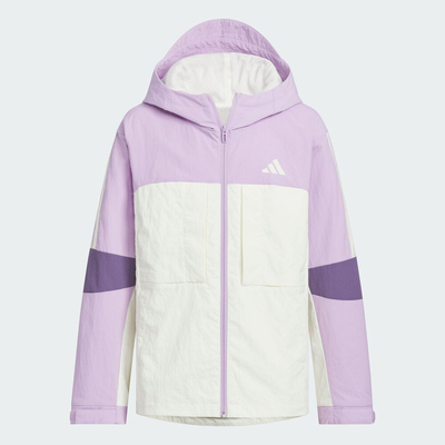 adidas阿迪达斯女大童运动训练连帽夹克外套KS0648