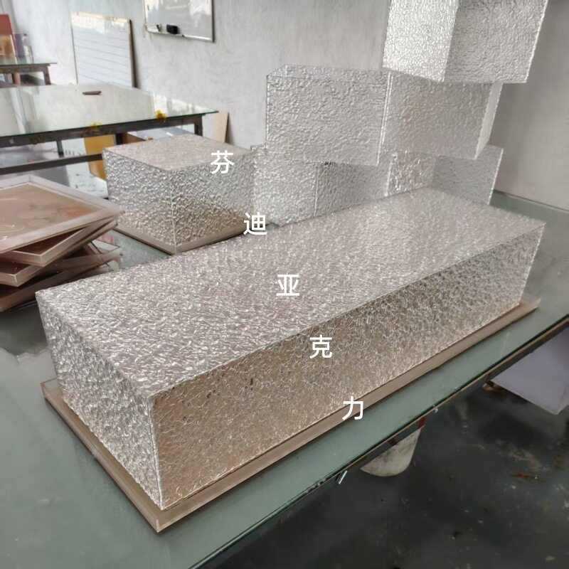 亚克力透明石头纹展示台底座地台水波纹流水台展厅艺术品摆台时尚