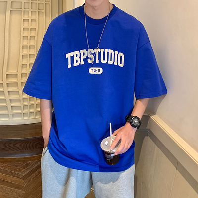 速发纯棉重磅t夏季宽风打底t袖体恤vi半age衣服港松