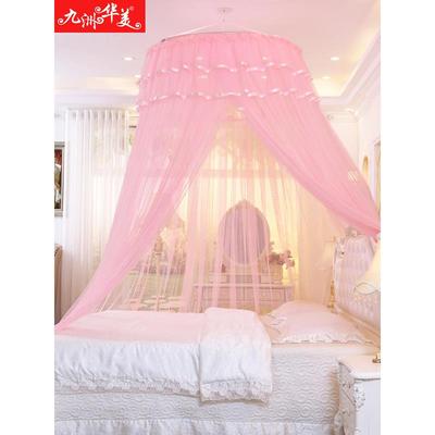 顶圆形吊蚊帐1.8米NBF15m床2m双人家.用吸顶公主风单人床.21米通