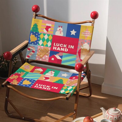 圣诞节露营克米特椅子圣s诞装饰品场景布置氛围户外折叠便携式