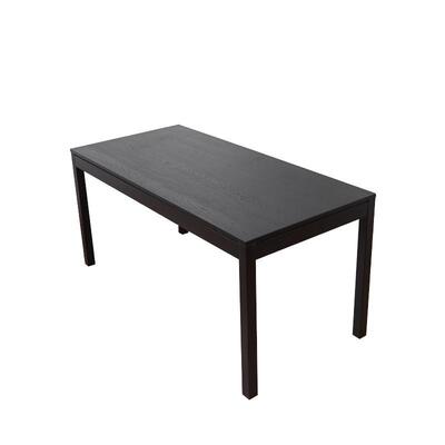 原木烟熏黑色实木餐桌椅组合侘寂风橡木桌现代简约家用吃饭桌