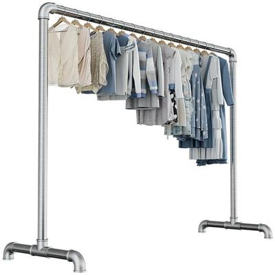 加厚挂衣架镀锌管晾衣架落地立式水管单杆晾衣杆阳台晒被