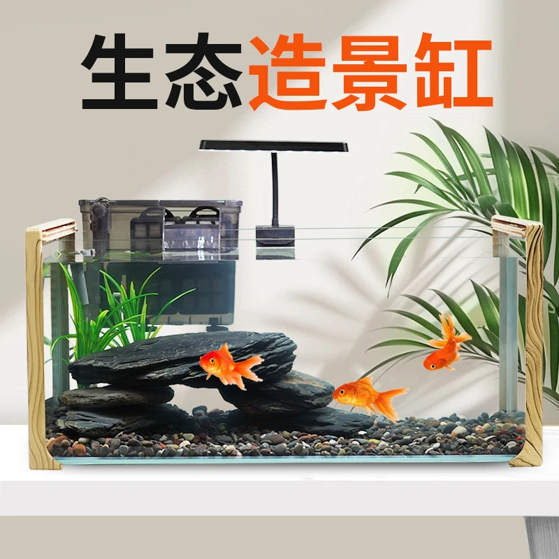 玻璃鱼缸小型客厅2025新款家用造景全套生态桌面溪流缸乌龟饲养缸