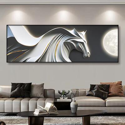 马成WER-6464现代轻奢大气抽象画客厅装饰画横幅级感沙发到背功景