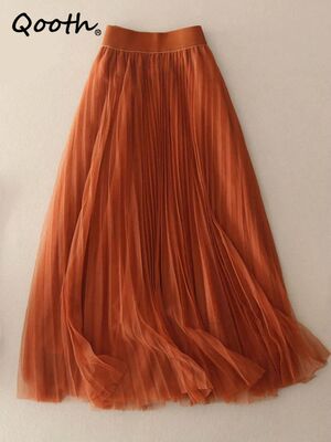 High waisted mid length mesh puffy skirt高腰中长款网纱蓬蓬裙