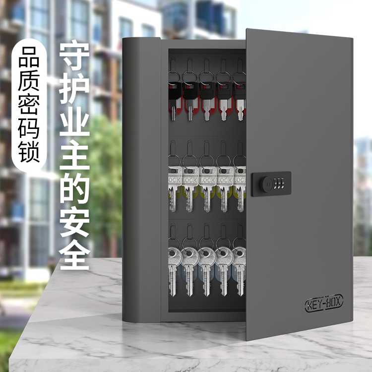 车钥匙壁挂式钥匙箱收纳盒房产中介密码锁钥匙管理箱钥匙收纳挂架