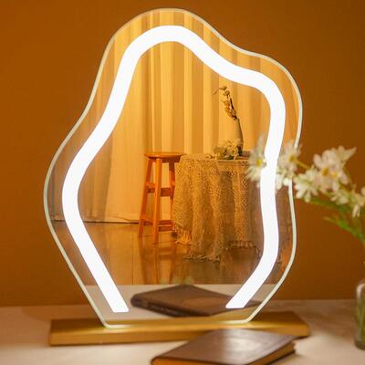 朵镜异形l台ed能化妆镜带灯梳KRS41365妆梳云妆镜智美妆镜高清台