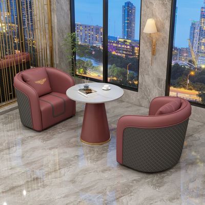 售楼处大厅接待沙发北欧洽谈桌椅组合轻奢酒店大堂会客商务沙发木