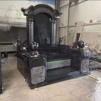 山西黑墓碑陵园草坪碑黑色大理石农村土葬中国黑墓碑刻字合葬碑