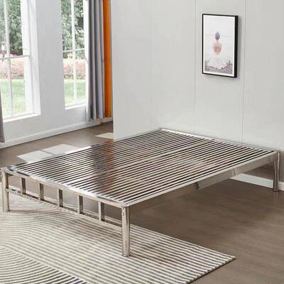 简约3041不锈钢床架榻榻米加加厚粗1SFA.5米.人8米双铁艺床轻奢床