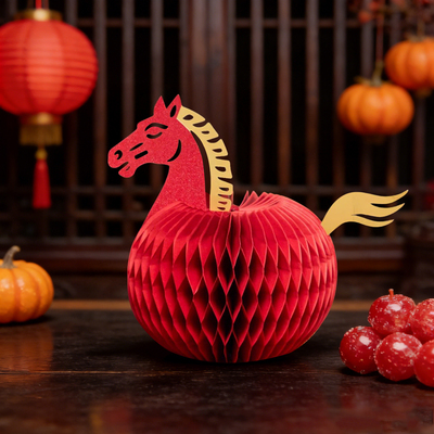 新年布置2026新款春节生肖折纸马喜庆桌面福字摆饰马年摆件装饰品