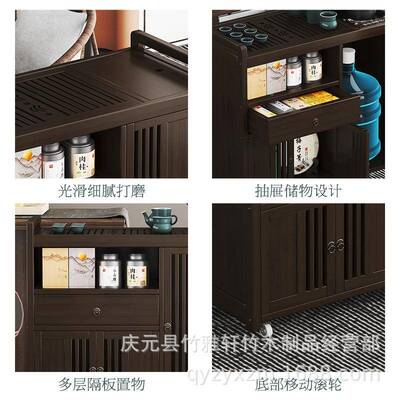 新几中式茶台家用茶实车木茶茶水柜茶具泡小茶功夫烧NDEL-A02水壶