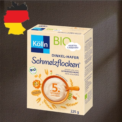 德国代购【全场满300包邮】kolln5个月+有机斯佩尔特燕麦粥225g