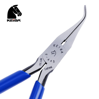 KEIBA马牌进口F-645电子尖嘴钳45曲型无牙尖咀钳弯头夹持140mm