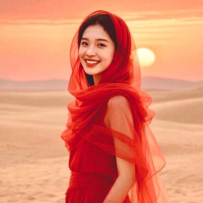 沙漠旅游超大红色丝巾披肩女外搭