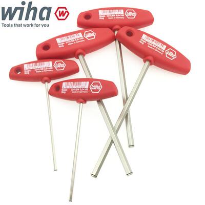 德国WIHA威汉T型内六角扳手334R内置卡簧进口T柄螺丝刀3456x150mm
