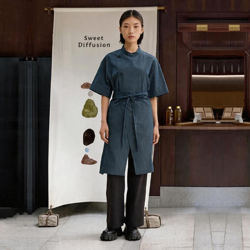 新中式餐饮制服火锅饭店酒馆山野风工装面馆厨师服烘焙茶饮工装
