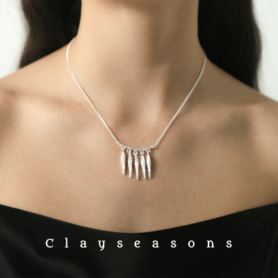 Clayseasons白叶流苏项链