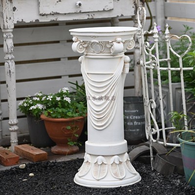 速发室外柱子花盆底座创意庭园台外饰露台户装摆件花院布置花架