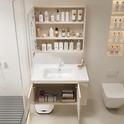 侧边储物厚窝铝浴室蜂柜带侧边柜加防水智化妆能镜组合陶瓷808一