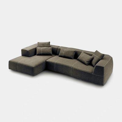 曲5952沙发线异形组意极简现代客厅网红设计师豆腐式块转合角布艺