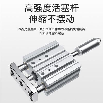 三轴三杆气缸行程可调MGPM12/1RKI6/2/25/2/40x20/40J/500/75/100