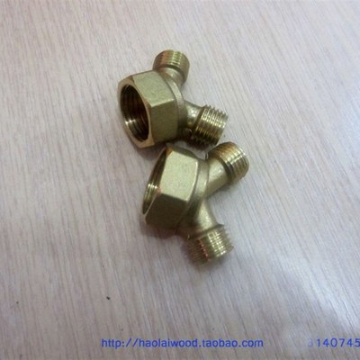 大小管三通1变2铜转接头 4分转2分 内丝22变14mm外丝螺纹 细 粗牙