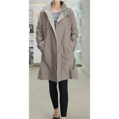 柯利亚诺春秋专柜调立领连帽天平T廓形风衣  FW2705(UN) ￥14800