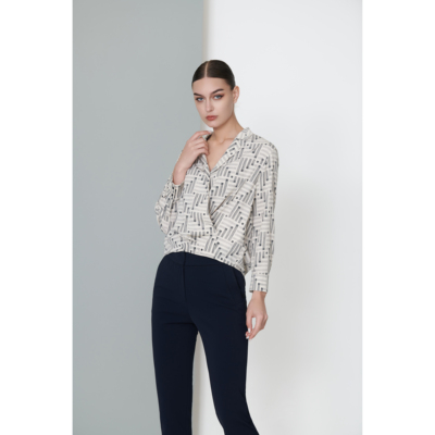 柯罗芭春秋专柜同款时尚廓形几何图案衬衣  CW2115 ￥2590