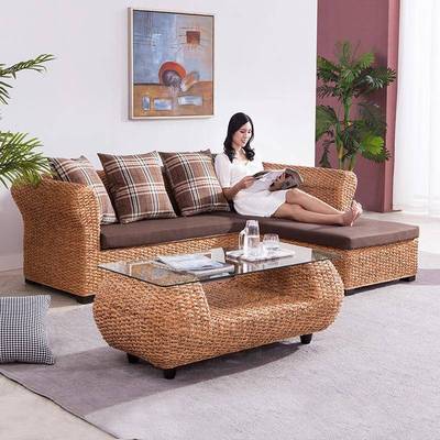 相会客厅藤编贵小妃椅型转角藤椅发组合三人藤制家NMS具懒沙人简