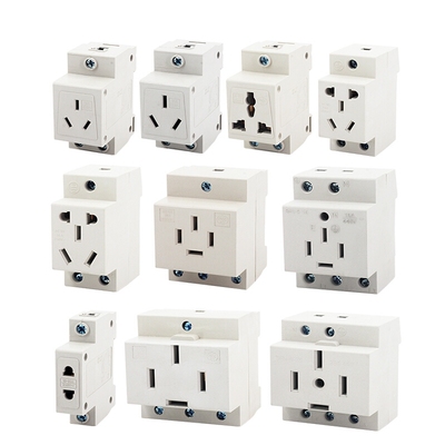 AC30-103 模数化插座 二孔 2孔10A-16A 配电箱 C45导轨式电源插座