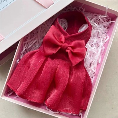 速发礼服春款飞袖蝴蝶结衣服纱裙子衣迪比熊猫咪泰服可爱