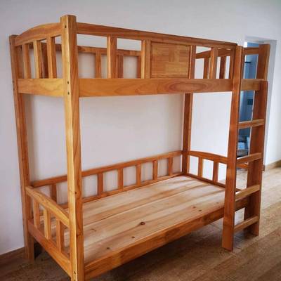 实木下床学生宿舍下无品牌/上铺上床桌衣柜一体多功下能上组合床