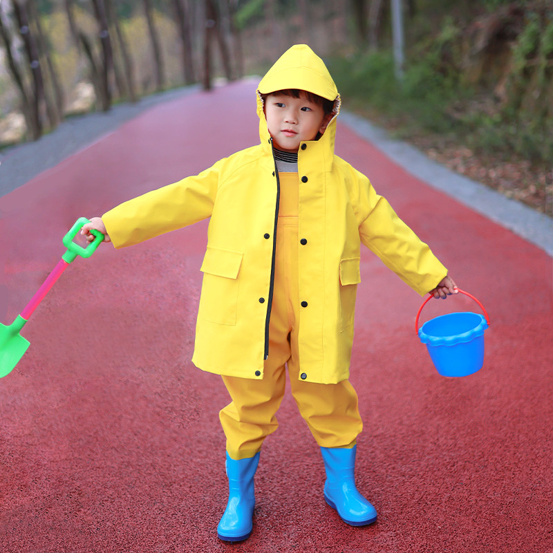 儿童全身连体下水裤幼儿园玩水衣服服赶海捕鱼防水雨裤雨鞋男女童
