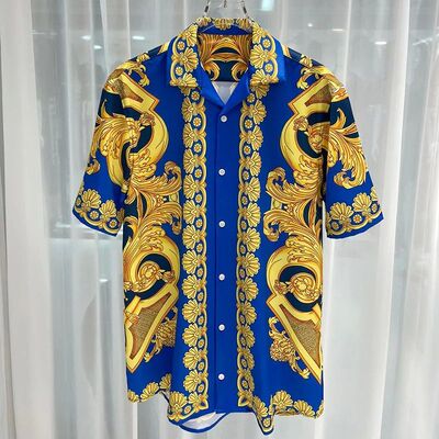 3D digital printed button down shirt3D数码印花休闲纽扣衬衫男