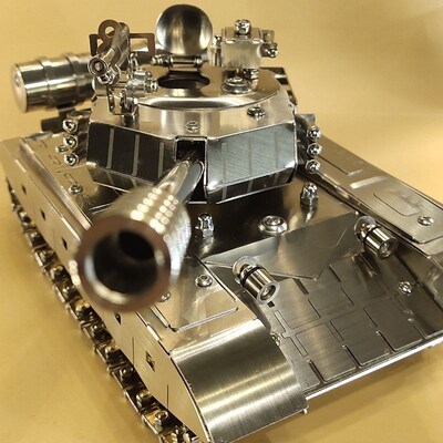 不锈钢A99式主战坦克大炮战车模型合金坦L克摆件精钢大坦克工艺品