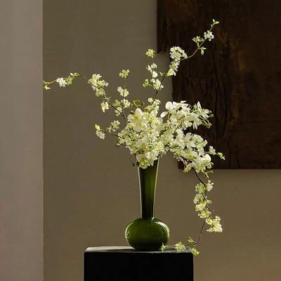 柳枝雪柳仿真花法式花束假花花瓶摆设餐桌摆件客厅插花装饰高端