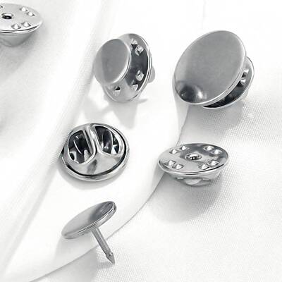 不锈钢平面胸针底座蝴蝶卡扣夹针徽章夹手工饰品配件制作用品