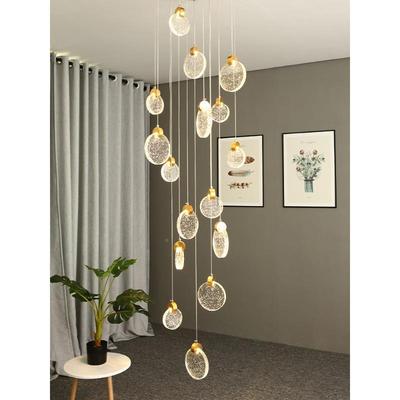 楼梯吊间灯长KH1199吊灯轻奢楼后现代简约创意客别墅厅大厅复式楼