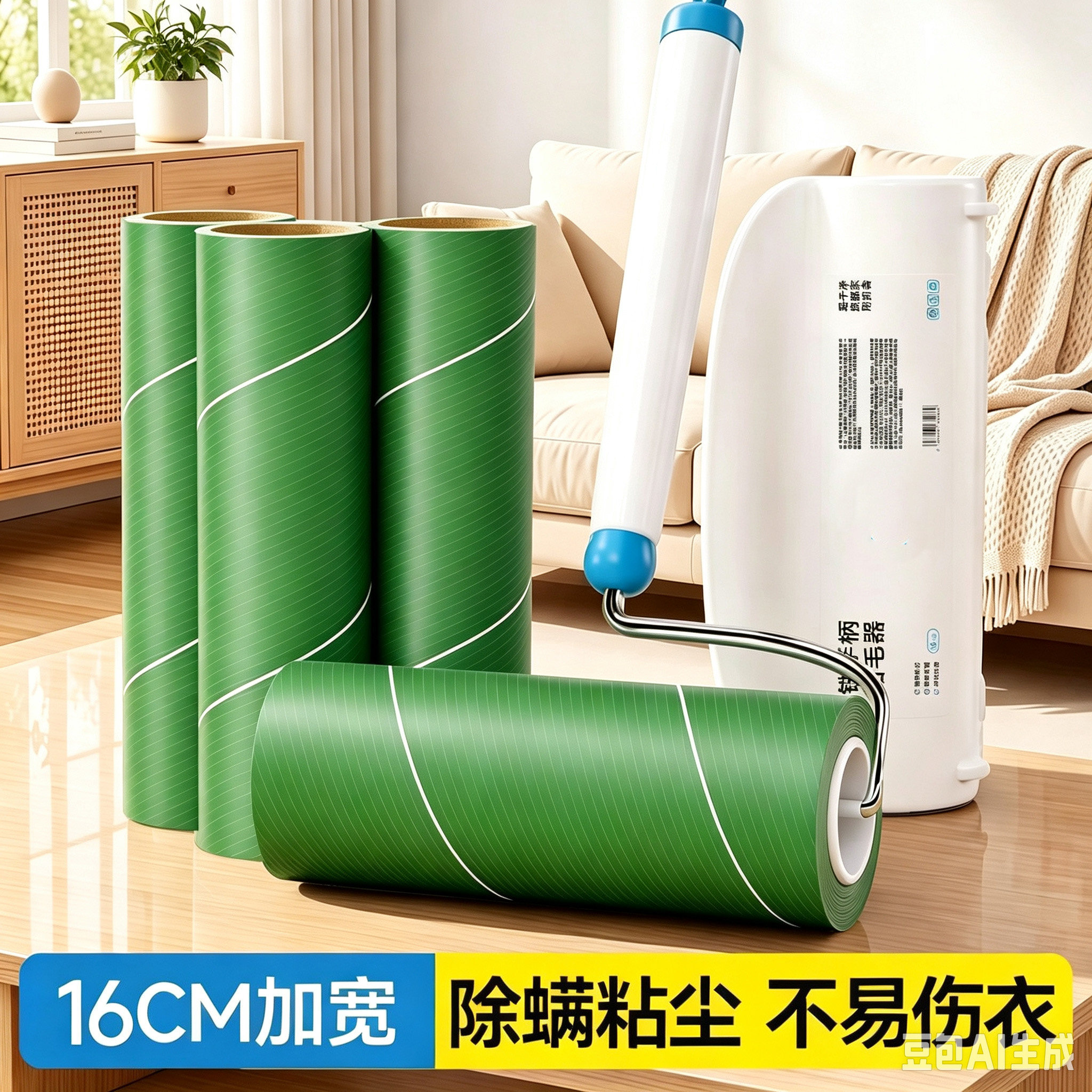 除螨粘毛卷纸粘毛器滚筒强力替换芯衣服粘毛滚刷粘尘纸抑菌替换纸