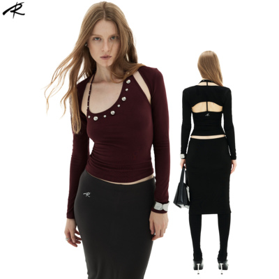 cleanfit铆钉两件套长袖打底上衣