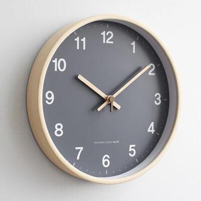 MJK实木挂钟钟表家用客厅时尚静音创意时钟现代简约轻奢免打孔