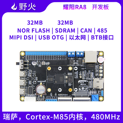 野火RA8开发板 ARM开发板 瑞萨R7FA8D1BHECBD,RENESAS RA单片机