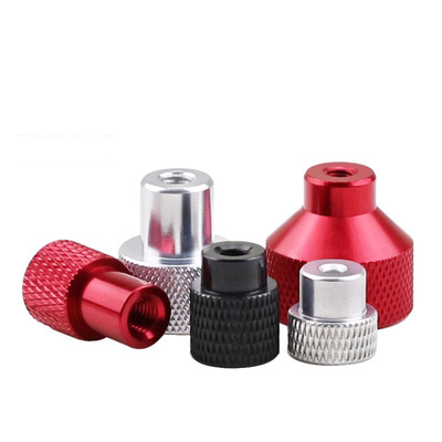 铝合金高台阶滚花手拧螺母盲孔手扭螺丝帽加高螺帽不通孔M3-M10