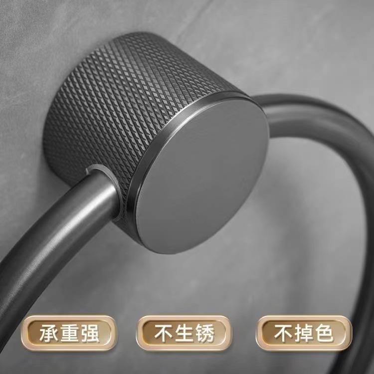 花纹铜毛巾环免打孔毛间巾圈浴室圆形毛巾挂351手环卫生擦毛巾全