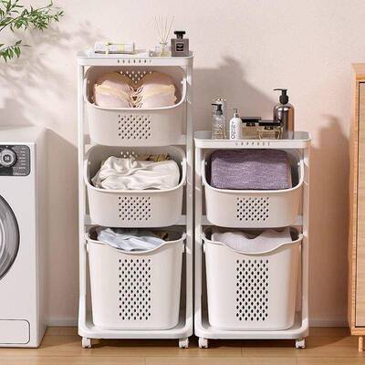 层脏衣篮浴室收衣服脏SZZ衣分隔多层带轮子双纳篓篮脏