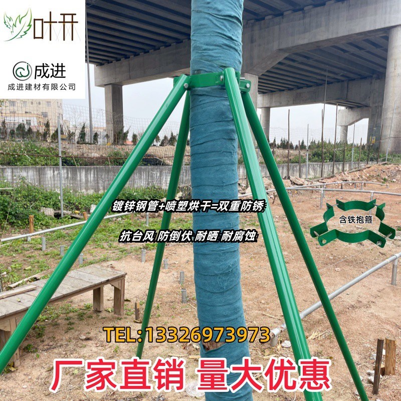 镀锌钢管树木支撑架铁抱箍园林绿化防风K苗木支架树木支撑固定器
