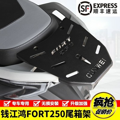 适用钱江鸿FORT250摩托车后尾货架尾箱背箱支R架行李架尾翼改装件