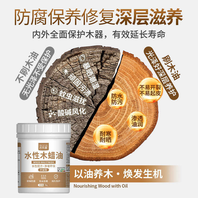 水性木蜡油实木透明色清漆防霉木器漆户外木板木头家具防腐防水漆